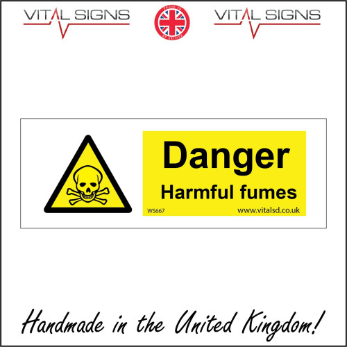 (300 x 100mm - 12 x 4, Sticker / Sav - White Background) DANGER HARMFUL ...