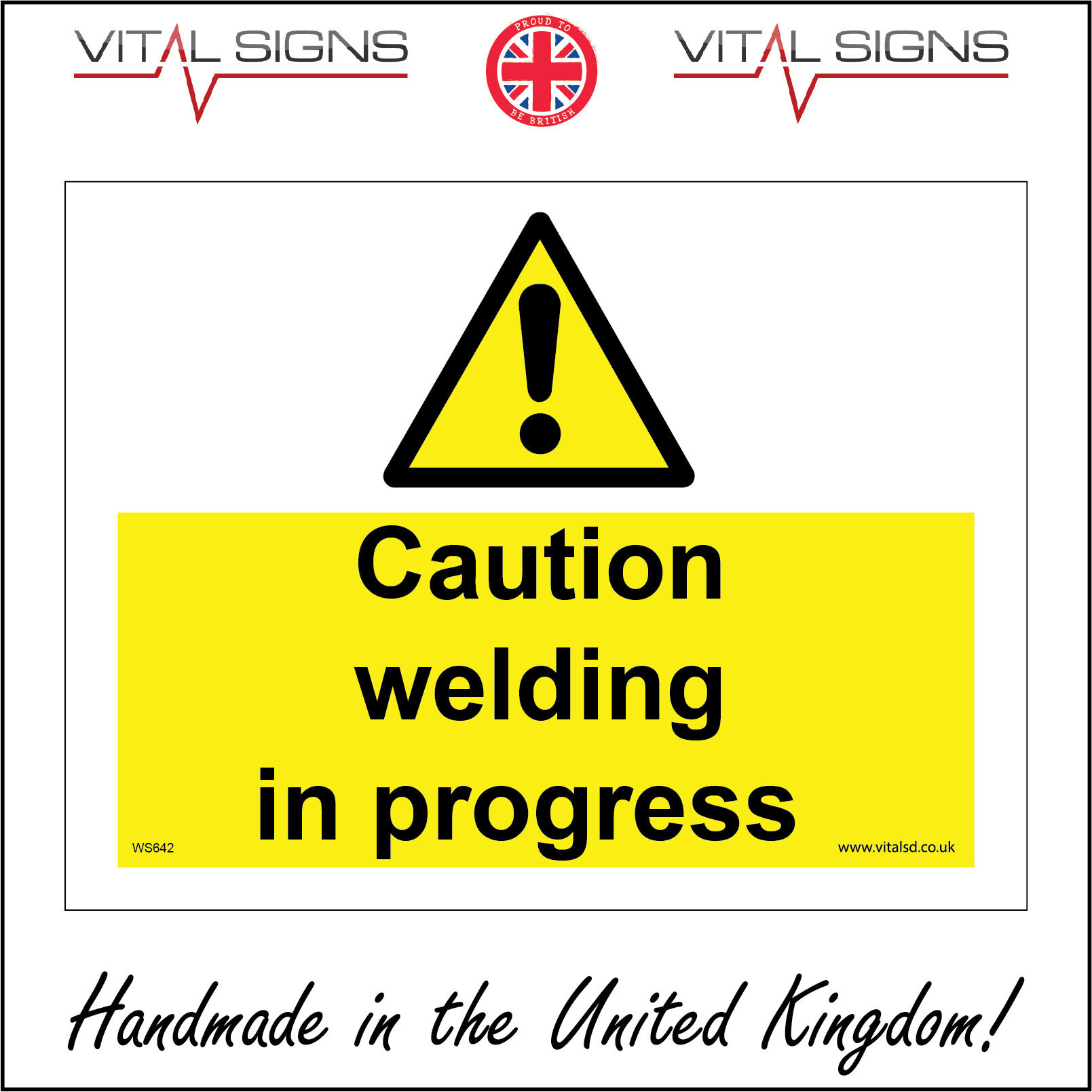 (300 x 200mm - 12 x 8, 1mm Pvc Foamex) CAUTION WELDING IN PROGRESS SIGN ...