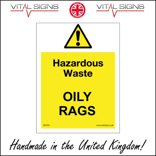 WS976 Hazardous Waste Oily Rags Hazchem Danger To Health Refuse Control ...
