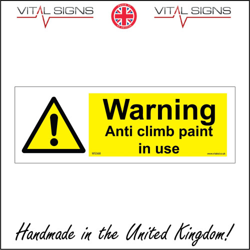 (450 x 150mm - 18 x 6, Dibond / Composite Aluminium) WARNING ANTI-CLIMB ...