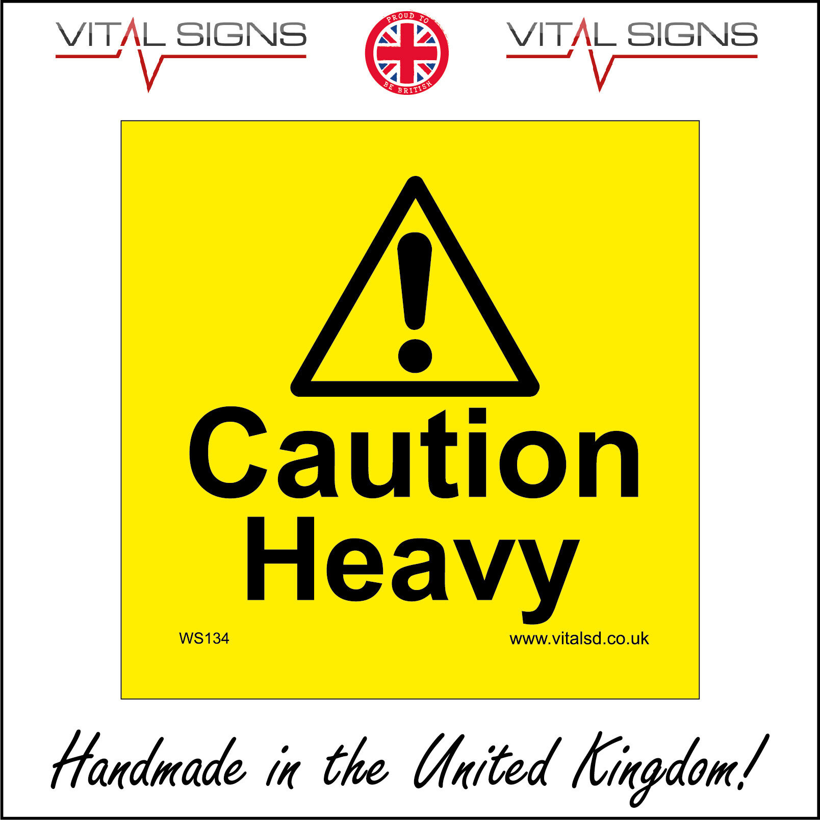 (150 x 150mm - 6 x 6, Sticker / Sav - White Background) WS134 Caution ...
