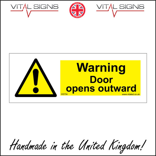 (300 x 100mm - 12 x 4, 1mm Pvc Foamex) WARNING DOORS OPEN OUTWARD SIGN ...