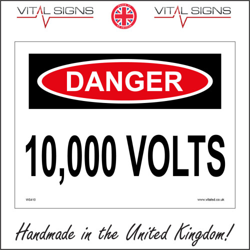 (400 x 300mm - 16 x 12, Sticker / Sav - White Background) DANGER 10,000 ...