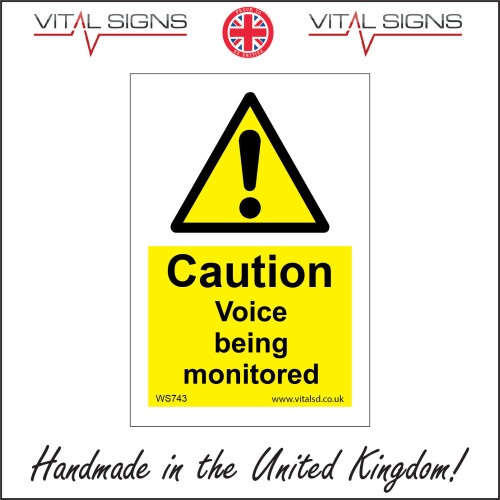 (150 x 200mm - 6 x 8, Sticker / Sav - White Background) CAUTION VOICE ...