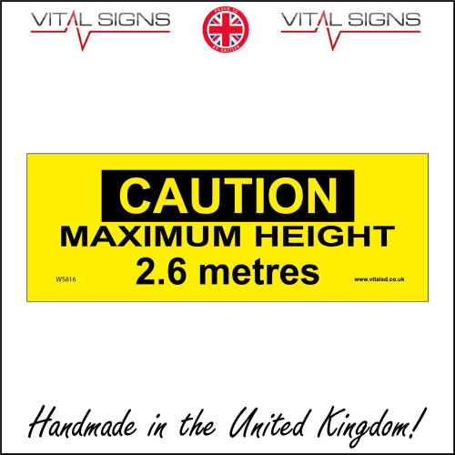 (600 x 200mm - 24 x 8, Magnetic - Vehicle Grade) CAUTION MAXIMUM HEIGHT ...