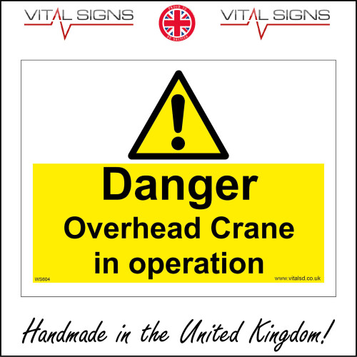 (400 x 300mm - 16 x 12, Dibond / Composite Aluminium) DANGER OVERHEAD ...