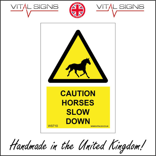(150 x 200mm - 6 x 8, Sticker / Sav - White Background) CAUTION HORSES ...
