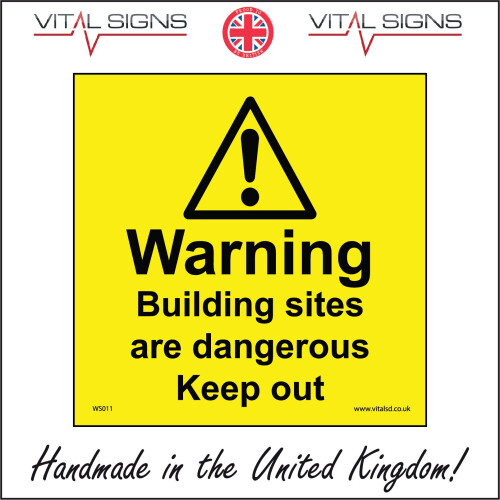 (250 x 250mm - 10 x 10, Sticker / Sav - White Background) WS011 WARNING ...