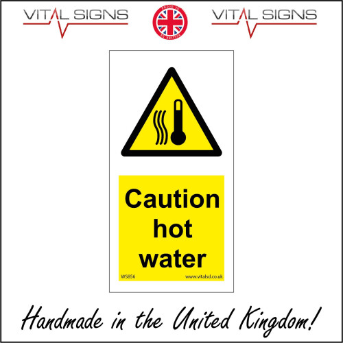 (100 x 200mm - 4 x 8, Dibond / Composite Aluminium) CAUTION HOT WATER ...