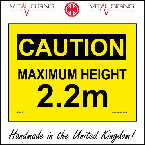 (300 x 200mm - 12 x 8, Magnetic - Vehicle Grade) WS913 Caution Maximum ...