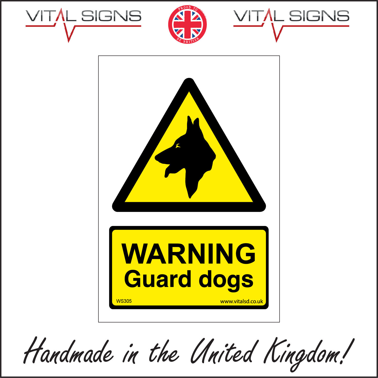 (150 x 200mm - 6 x 8, Sticker / Sav - White Background) WARNING GUARD ...