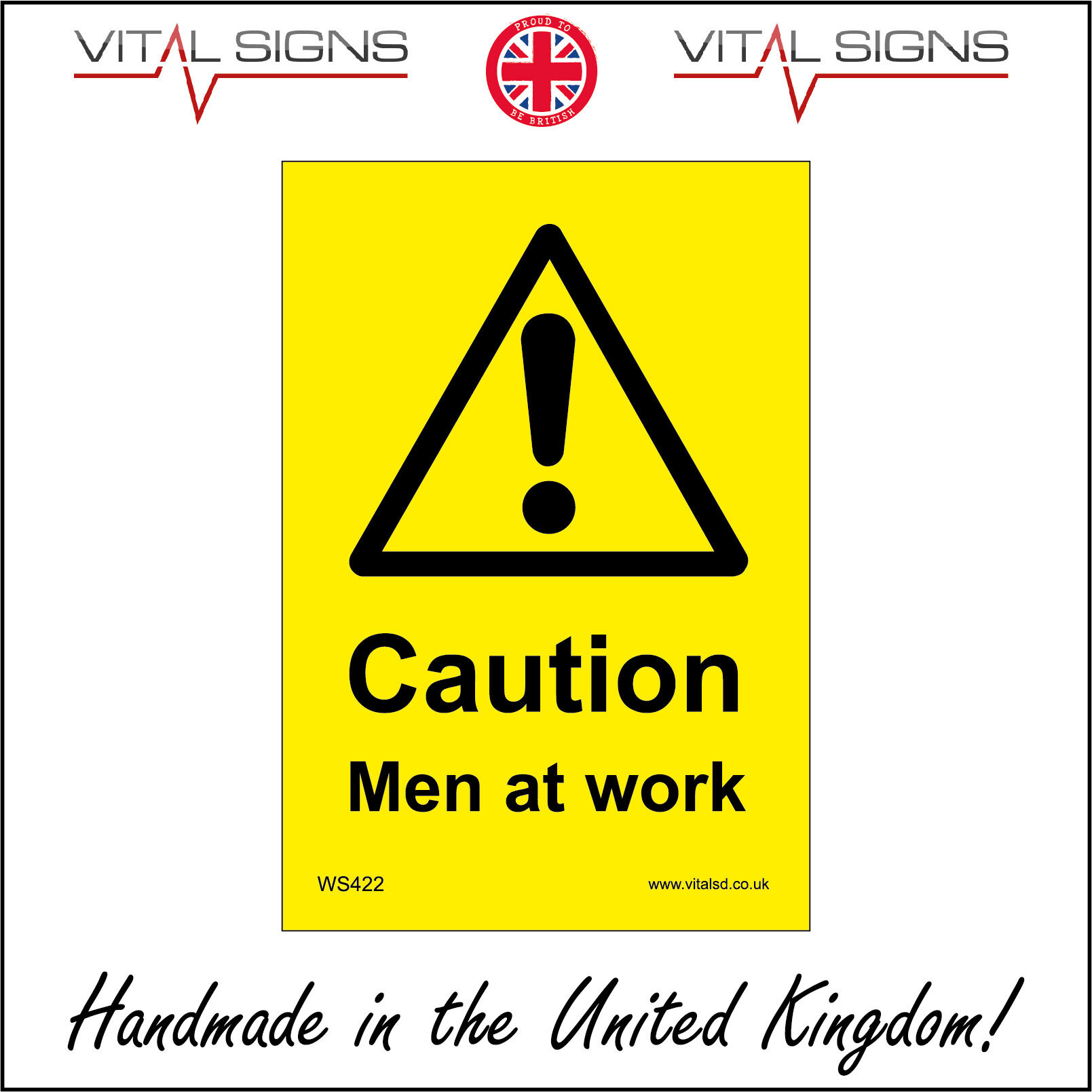 (400 x 600mm - 16 x 24, Sticker / Sav - White Background) CAUTION MEN ...