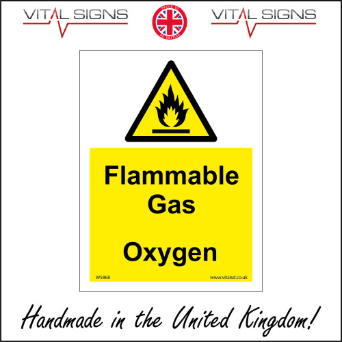 (150 x 200mm - 6 x 8, Sticker / Sav - White Background) FLAMMABLE GAS ...