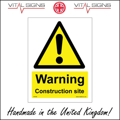 (150 x 200mm - 6 x 8, 1mm Pvc Foamex) WARNING CONSTRUCTION SITE SIGN ...