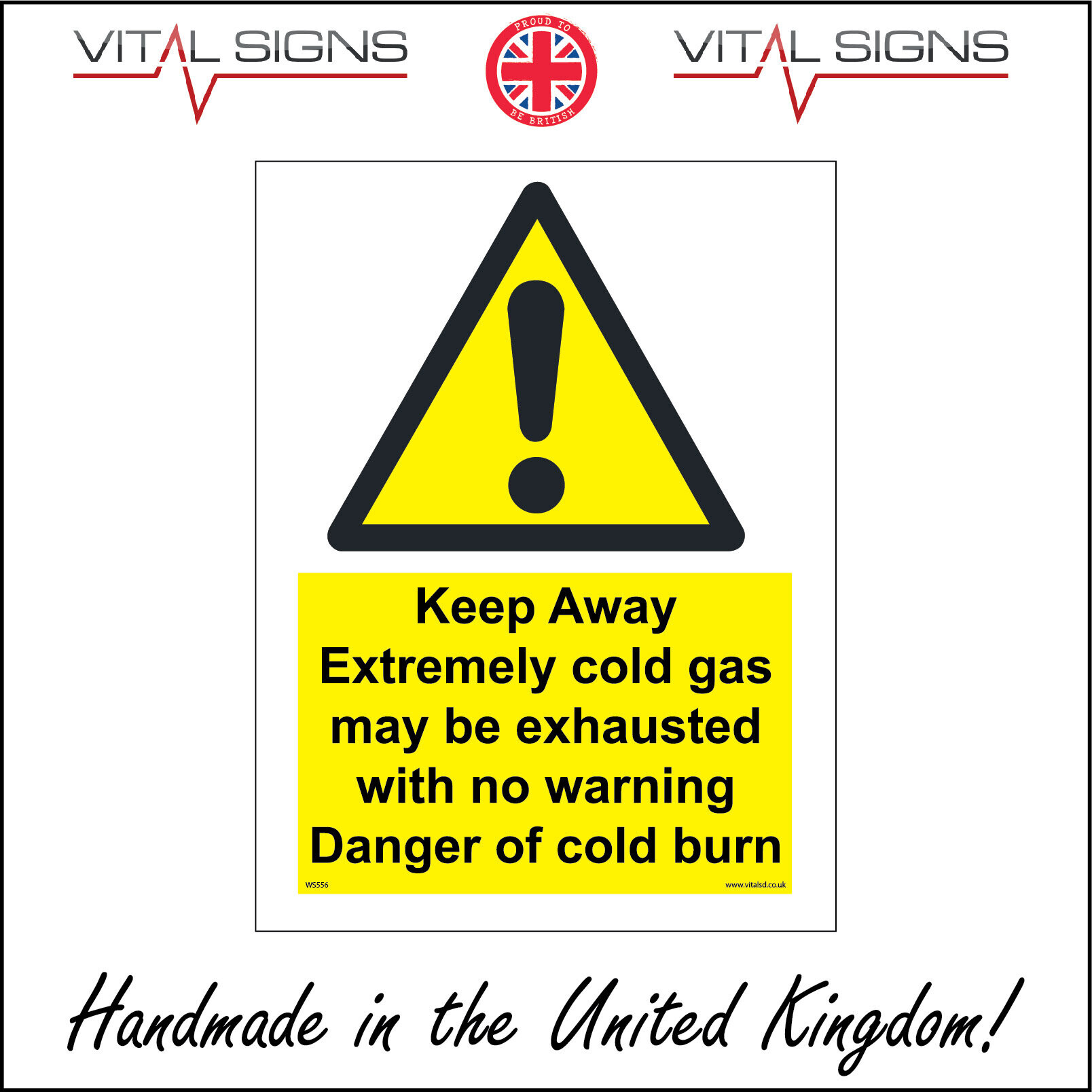 KEEP AWAY EXTREMELY COLD GAS DANGER OF COLD BURN SIGN WS556 SAFETY ...