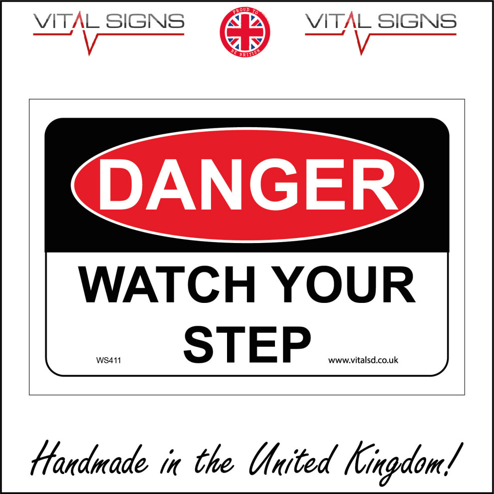 (600 x 400mm - 24 x 16, Sticker / Sav - White Background) DANGER WATCH ...