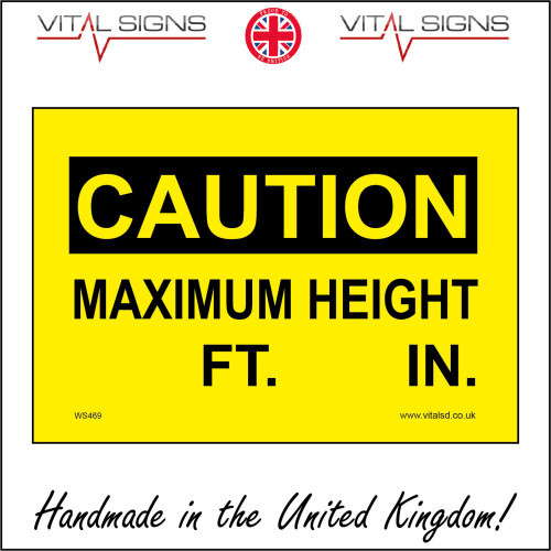 (150 x 100mm - 6 x 4, Magnetic - Vehicle Grade) CAUTION MAXIMUM HEIGHT ...