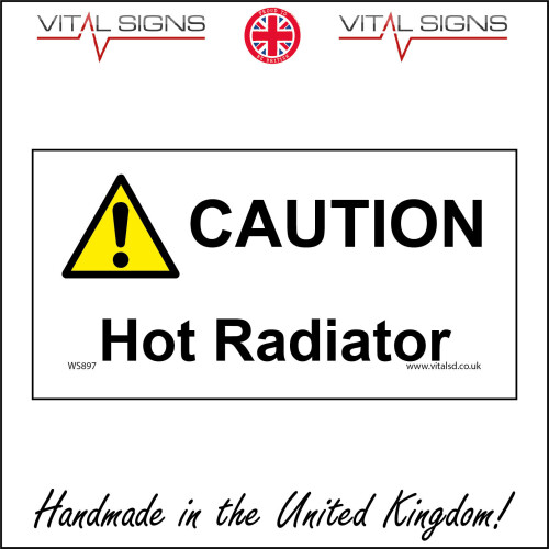 (200 x 100mm - 8 x 4, Dibond / Composite Aluminium) WS897 Caution Hot ...