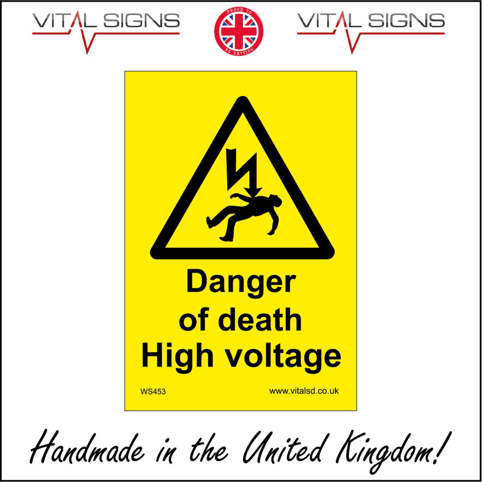 (400 x 600mm - 16 x 24, 1mm Pvc Foamex) DANGER OF DEATH HIGH VOLTAGE ...
