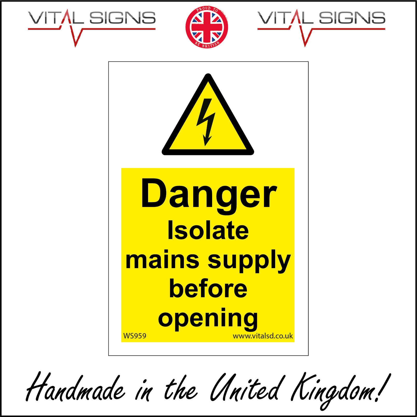 (450 x 600mm - 18 x 24, Magnetic - Vehicle Grade) WS959 Danger Isolate ...