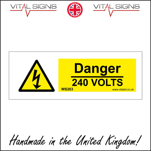 (300 x 100mm - 12 x 4, Sticker / Sav - White Background) DANGER 240 ...