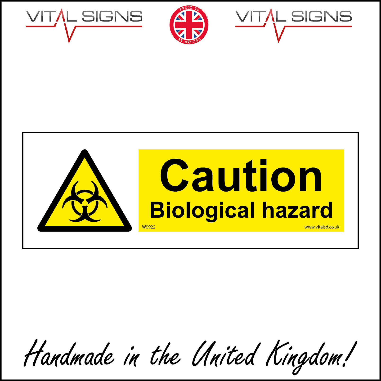 (450 x 150mm - 18 x 6, Dibond / Composite Aluminium) WS922 Caution ...