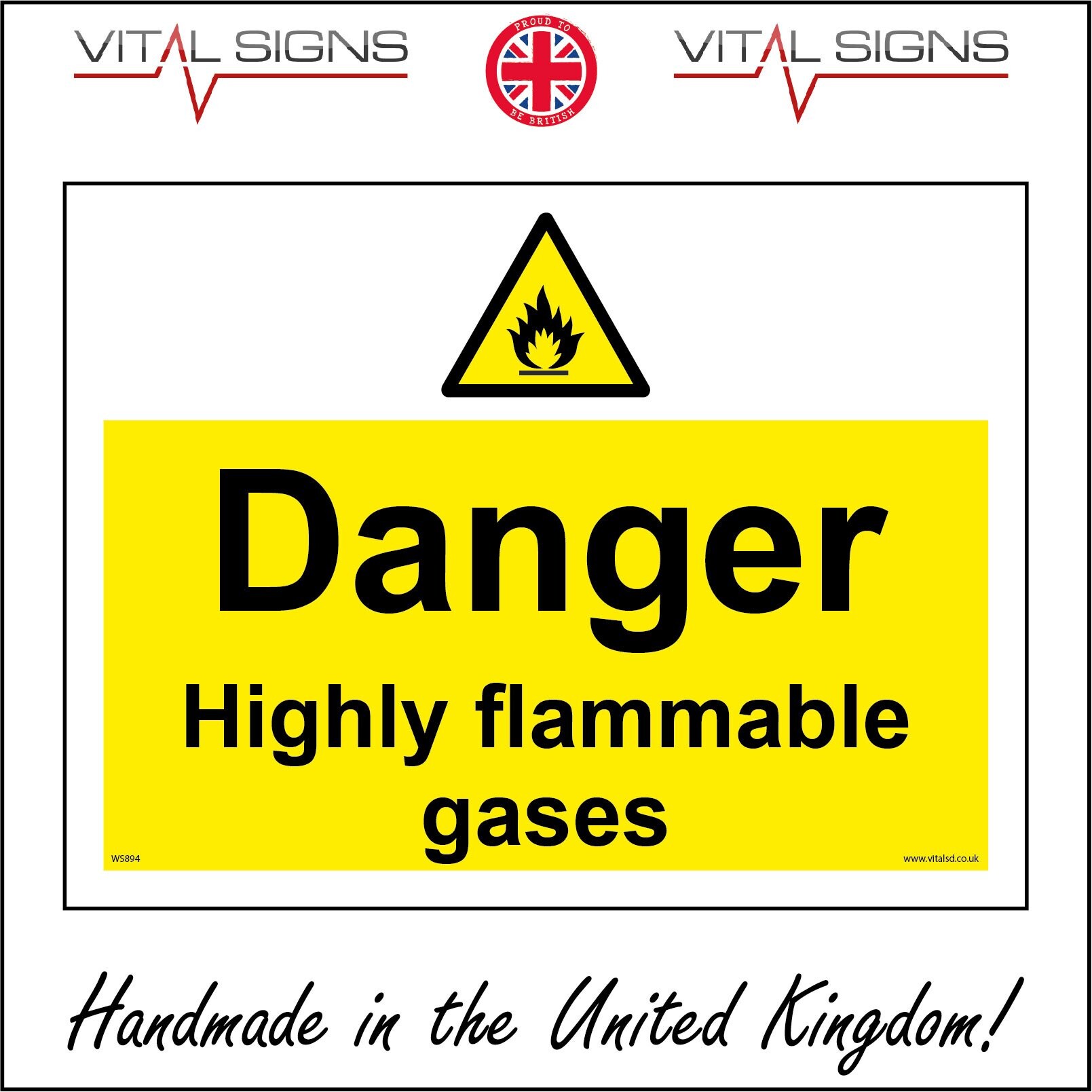 (600 x 450mm - 24 x 18, Magnetic - Vehicle Grade) WS894 Danger Highly ...