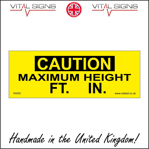 (450 x 150mm - 18 x 6, Dibond / Composite Aluminium) CAUTION MAXIMUM ...