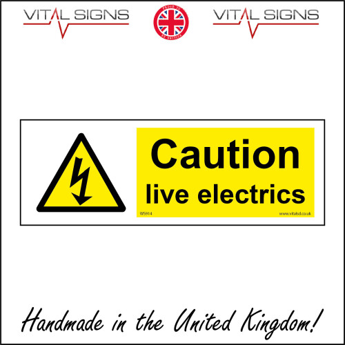 (150 x 50mm - 6 x 2, 3mm Standard Foamex Foamboard) WS914 Caution Live ...