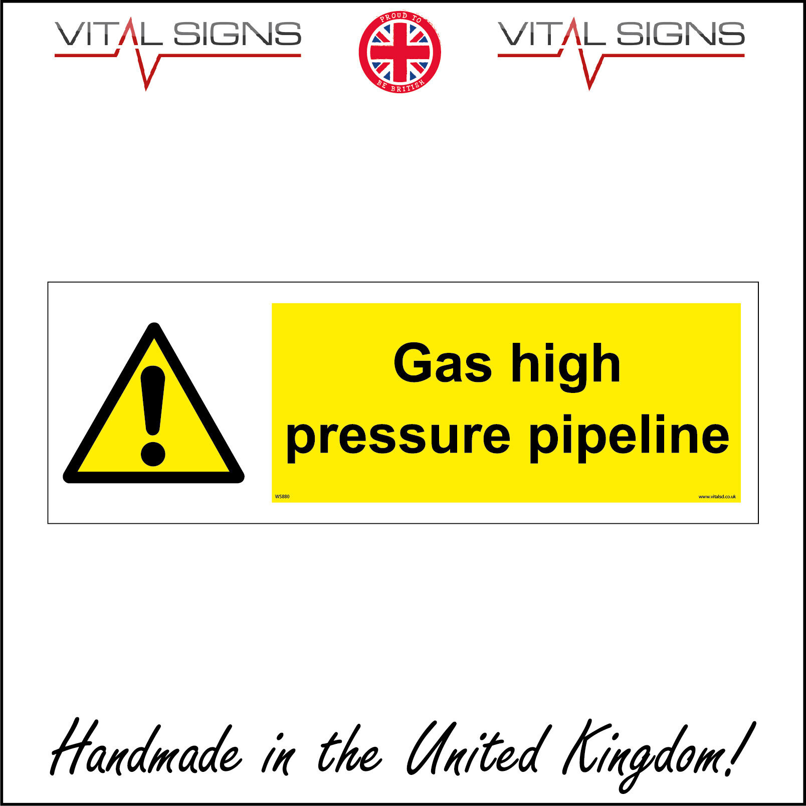 (300 x 100mm - 12 x 4, Sticker / Sav - White Background) GAS HIGH ...