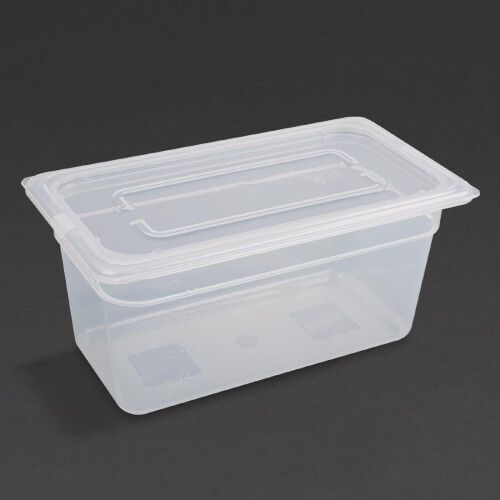 Vogue Polypropylene 1/3 Gastronorm Container with Lid 150mm (Pack of 4 ...