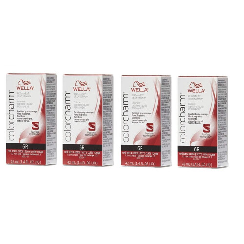 (6R – pack of 4) 6R Red Terra Cotta Wella Color Charm Permanent ...