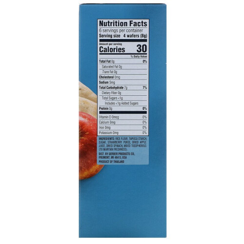 Gerber, Teething Wafers, 7+ Months, Strawberry Apple Spinach on OnBuy