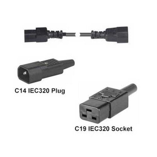 FDL 2M IEC C14 PLUG TO IEC C19 SOCKET POWER EXTENSION CABLE on OnBuy