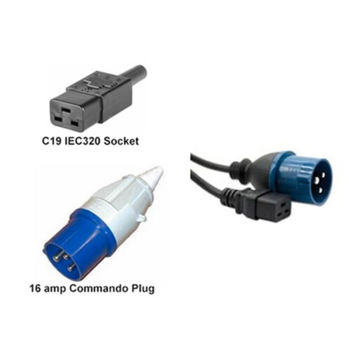 FDL 2M 16 AMP COMMANDO PLUG TO IEC C19 SOCKET POWER CABLE on OnBuy