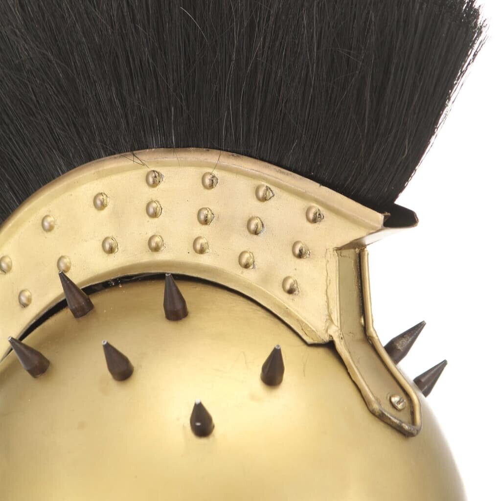 vidaXL Greek Medieval Knight Helmet LARP Replica Brass Steel Armour ...