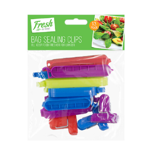 Pack of 13 Food Storage Bag Clips Assorted Size Food Freezer Fridge ...