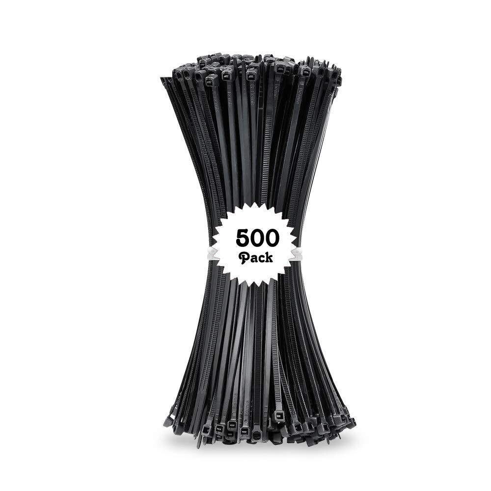 Beshine Cable Ties, Pack 500 200mm x 3.6mm Heavy Duty Self Locking Nylon Zip Ties for Home ...