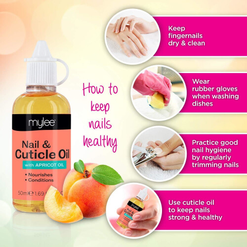 Mylee Apricot Nail & Cuticle Oil 50ml, - Deeply Hydrating & Nourishing ...