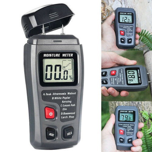 Damp Meter Digital LCD Moisture Detector Wood Humidity Caravan Tester ...