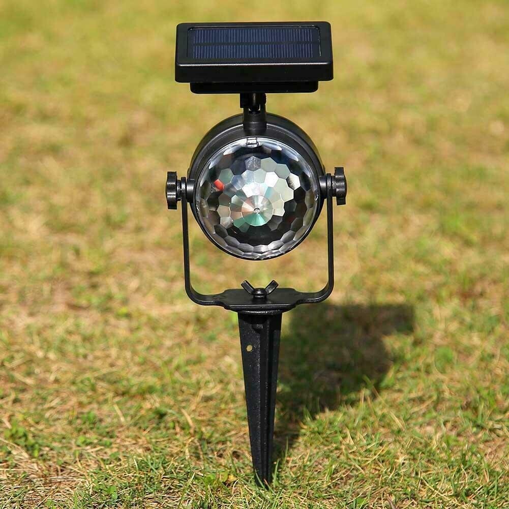 LED RGB Solar Projector Light with Auto-Rotation - Outdoor Garden Lawn ...