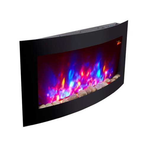 TruFlame Wall-Mounted 7-Colour Arched Electric Fire With Pebble Effect ...