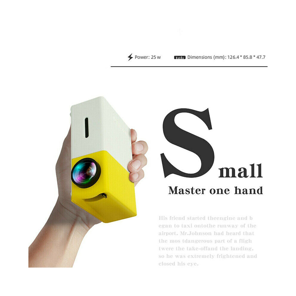 Portable Yellow Mini YG300 1080P Home Theater LED Projector on OnBuy