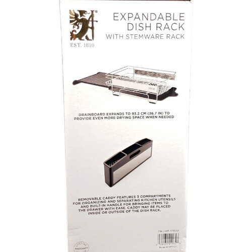 Sabatier Expandable Dish Rack with Stemware Rack Rust-Resistant on OnBuy