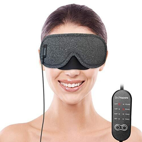 DR.PREPARE Heated Eye Mask, Electric USB Cotton Eye Compress Heating ...