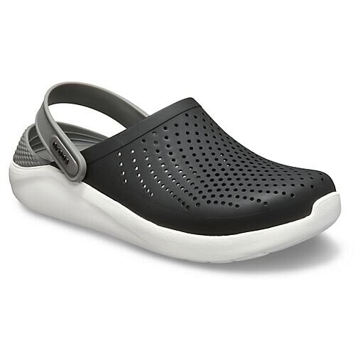 Crocs LiteRide Relaxed Fit Clog Shoes Sandals in Black & Smoke Grey ...