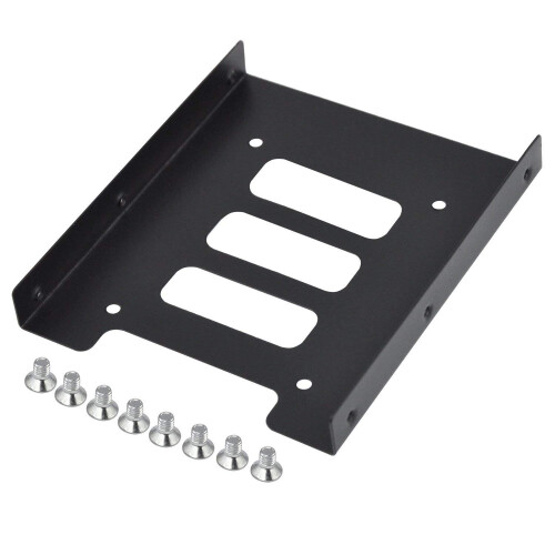 TRIXES Black Metal 2.5" to 3.5" SSD Mounting Adapter Bracket Hard Drive ...