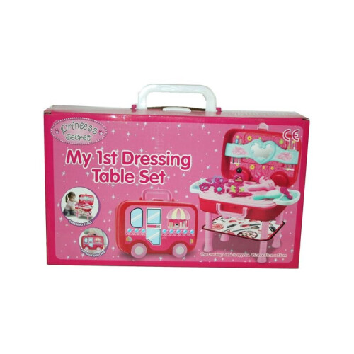 22 PC Portable and Folding Dressing Table For Little Girls Pretend Play ...