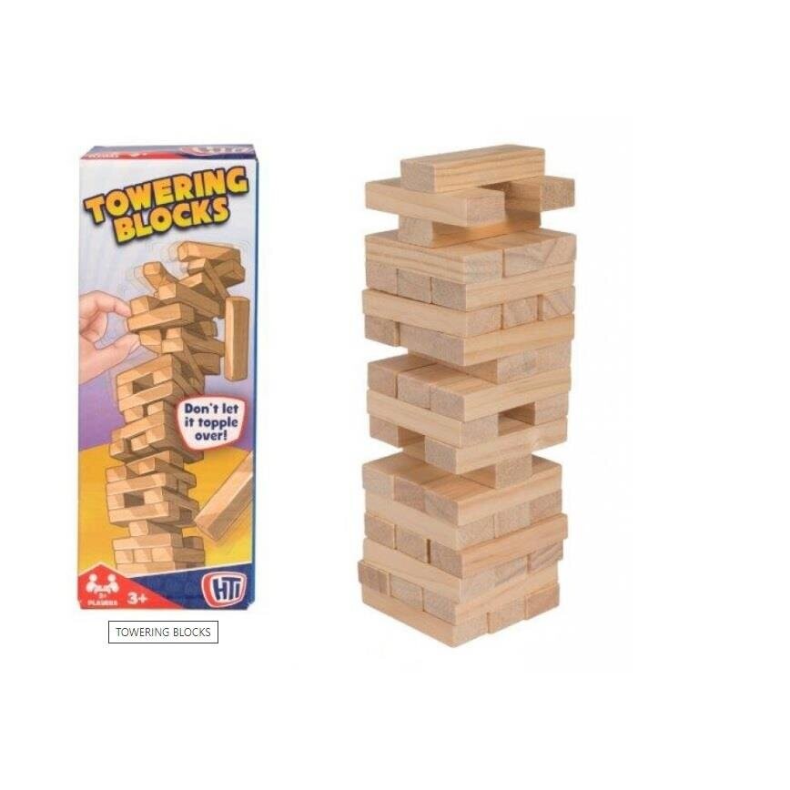 45 Wooden Tumbling Tower Towering Blocks Traditional Game Towers Jenga ...