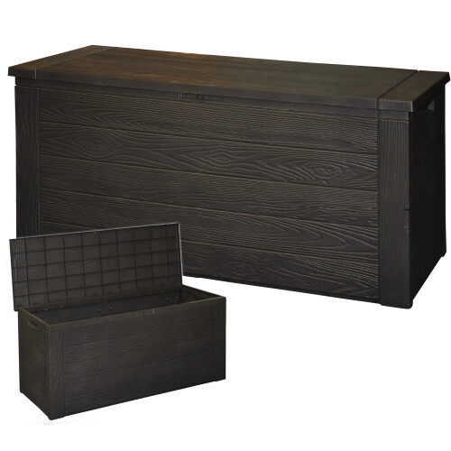 300 Litre Garden Storage Box | Heavy Duty Plastic Outdoor Chest W/Lid ...